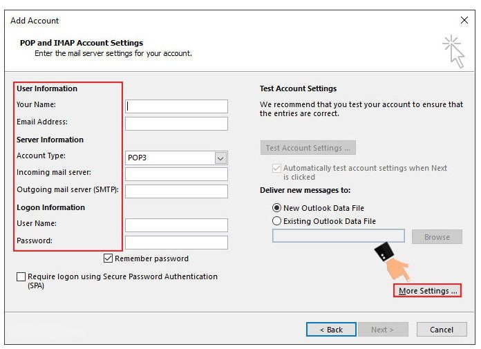 How Setup Outlook with Email Hosting (Cpanel) – Dade2
